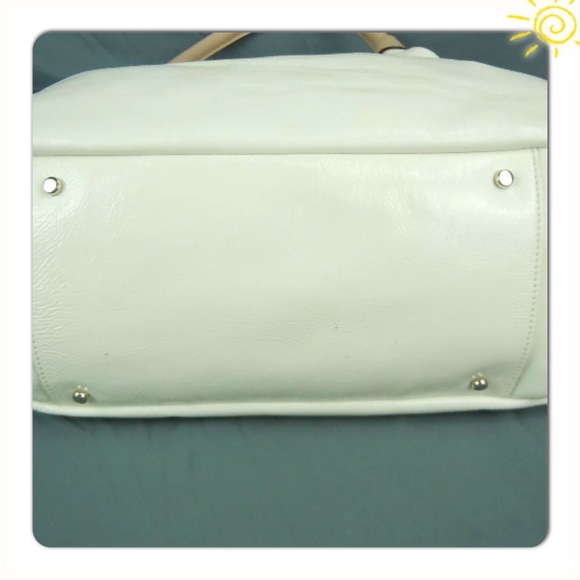 kate spade | Bags | Kate Spade White And Tan Leather Zip Tote | Poshmark